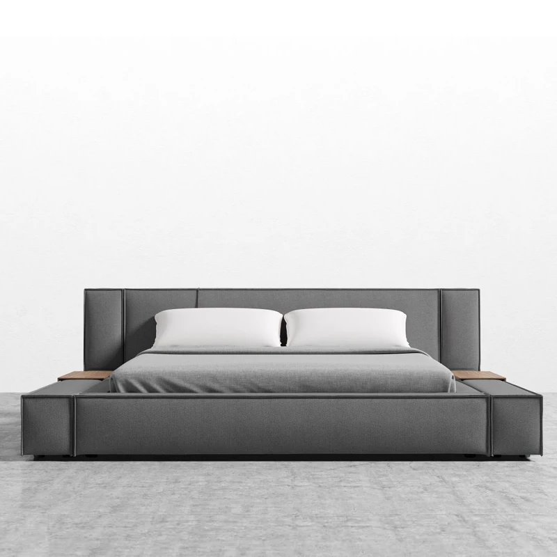 Modern Design Modular Bed Frame Luxury Teddy Boucle Fabric Upholstered ...