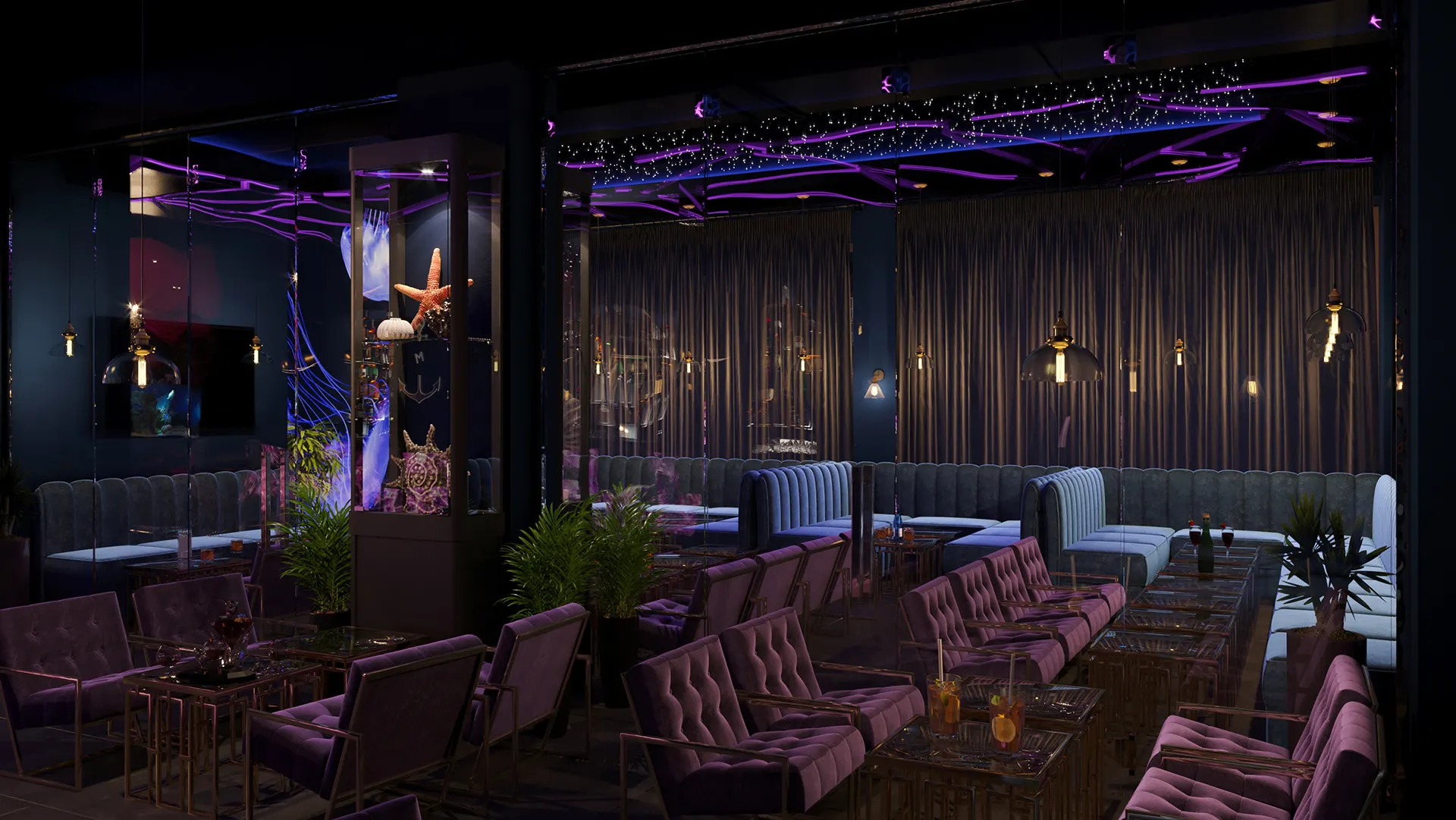 Modern Club Interior Design - Night Club Bar Counter Set
