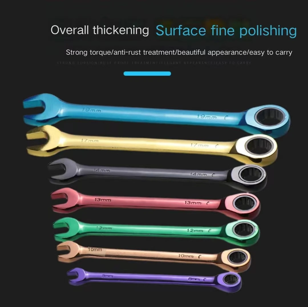 6-32mm Color Combination Ratchet Wrench Set Dual-purpose Open End ...