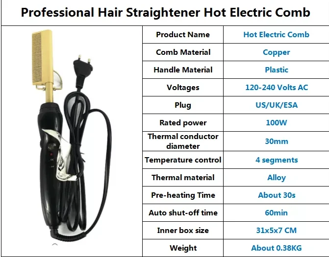 Free Logo Private Label Bling Diamond Hot Comb 500 Degrees 450 Degrees ...