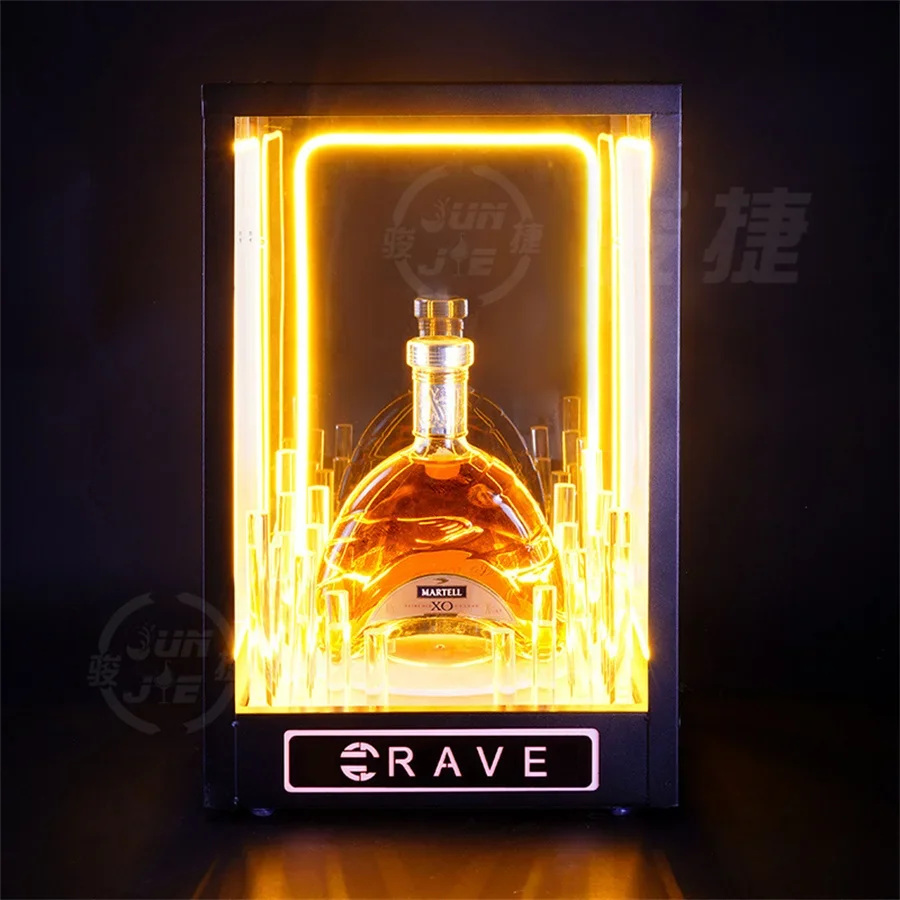 Glow Rotating Champagne Cage Bottle Glorifier Wine Box Display Rack VIP ...