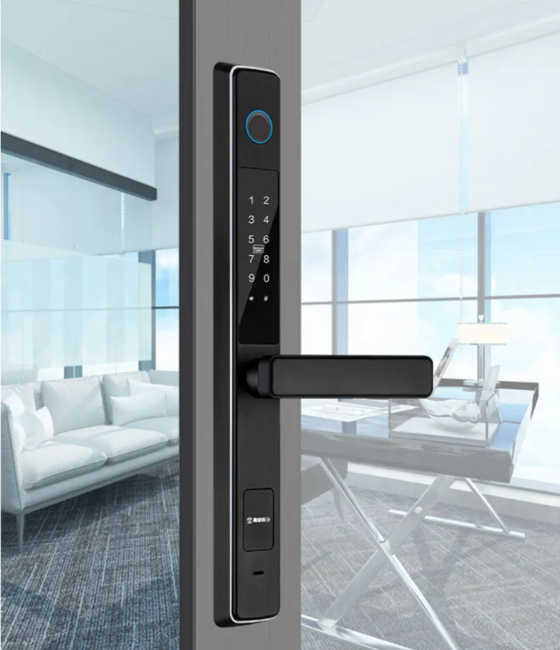 Aluminum Double Sided Sliding Door Lock Remote Unlock Smart Gateway ...