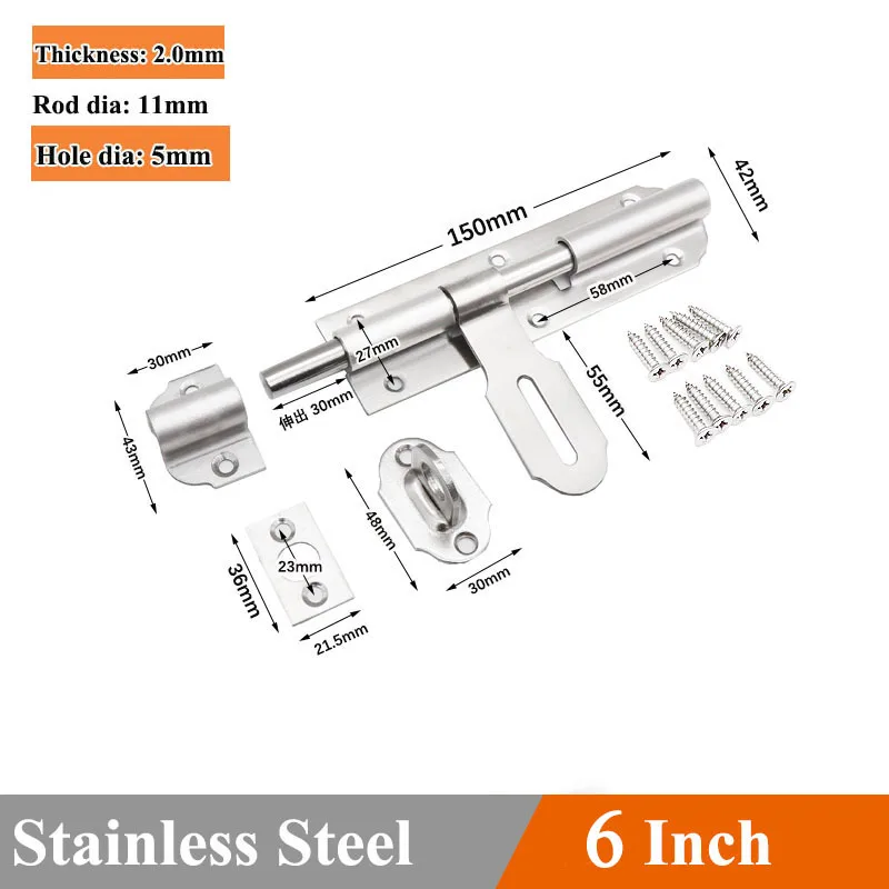 Stainless Steel Pin Door Window Bolt Sliding Lock Bolt Door Privacy ...