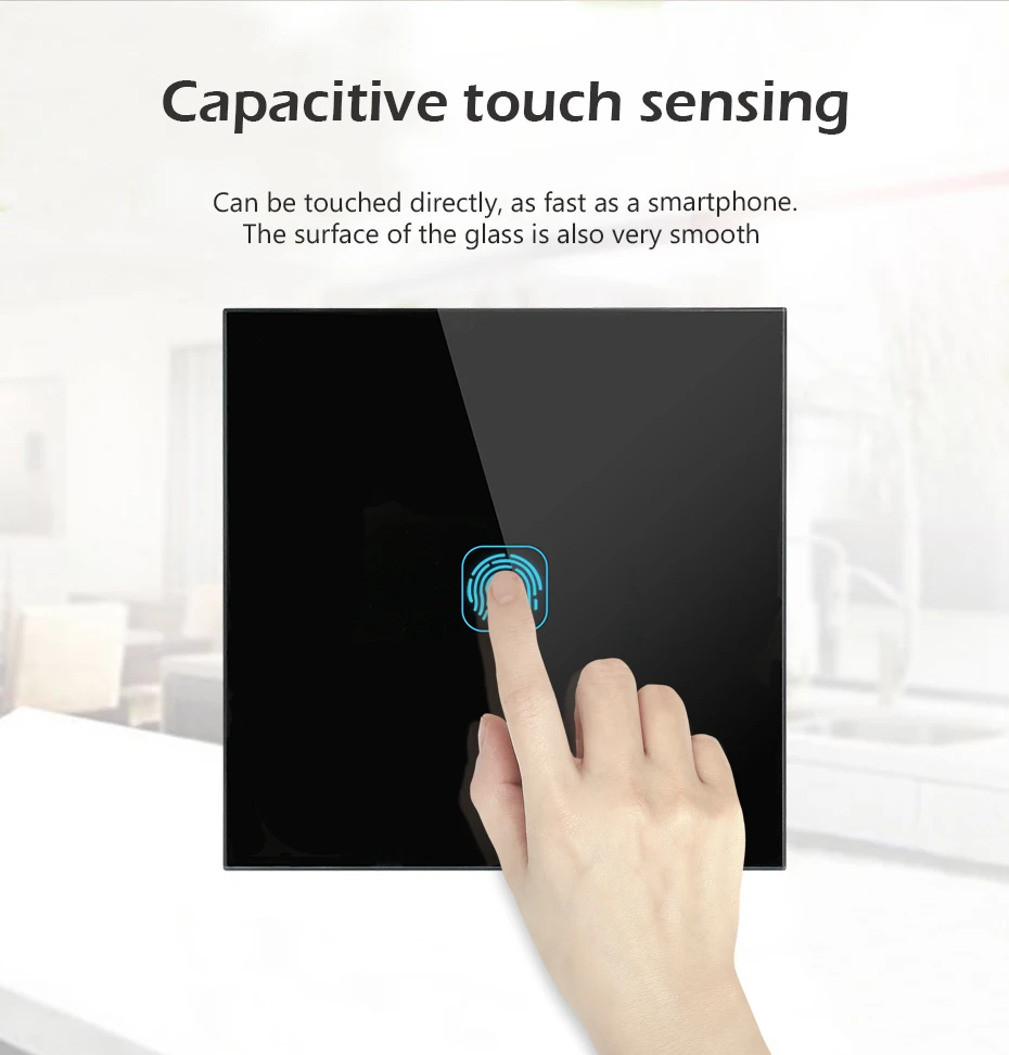 Remote Control Touch Wall Switch Smart 220v Eu Standard Crystal Glass ...