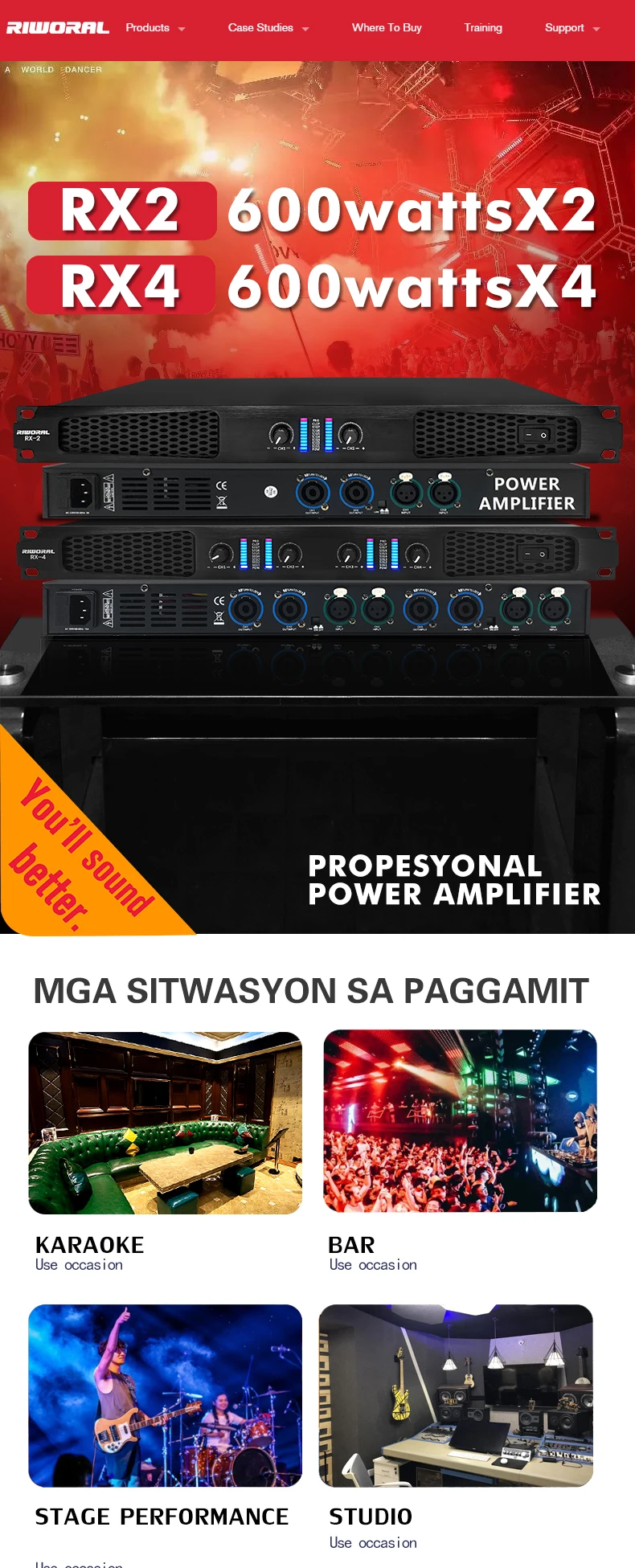 Ra-2 Class D 4 Channel Stereo High Quality Power Amplifier Sound System ...