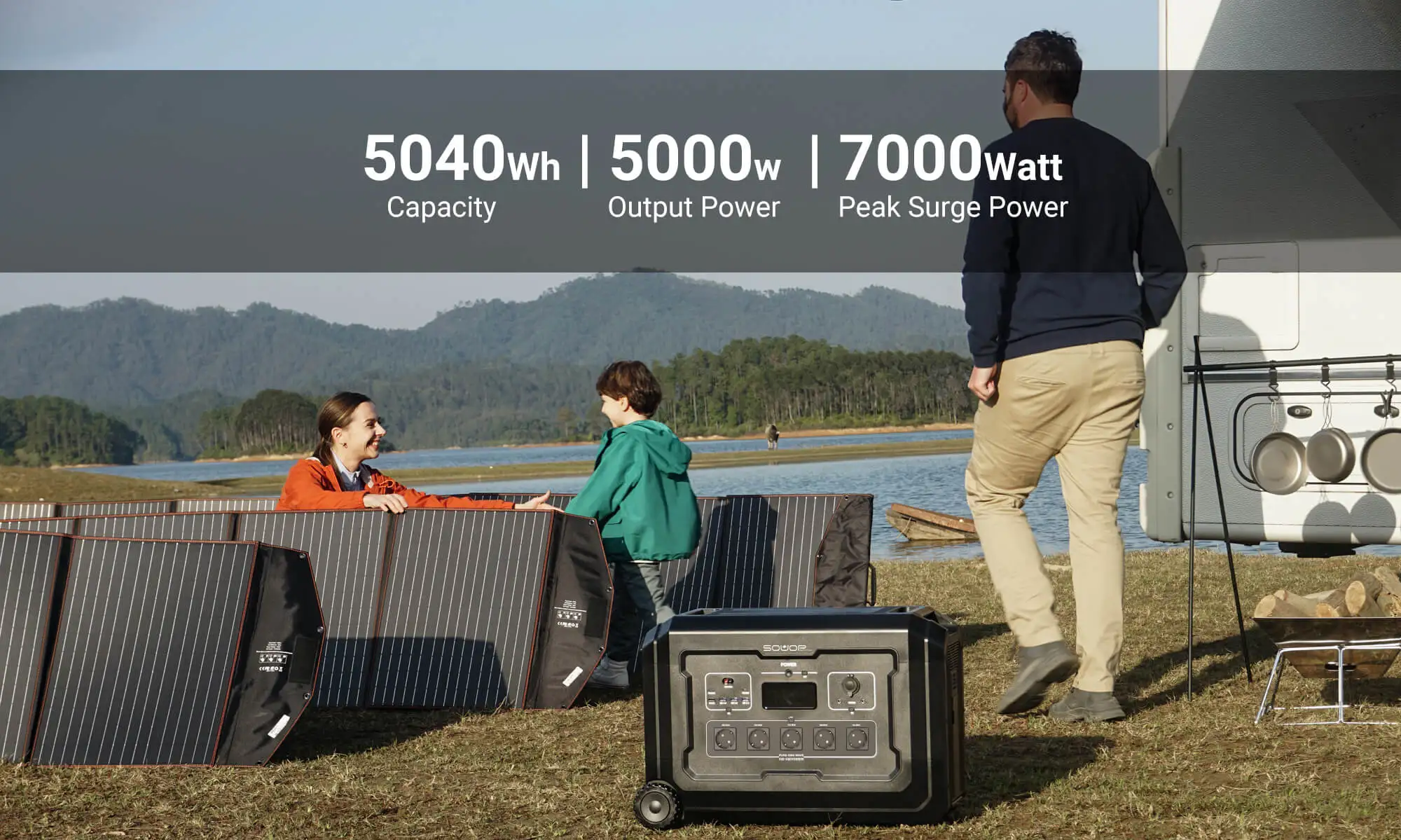 SOUOP 5000W Portable Power Station - Reliable Energy Source