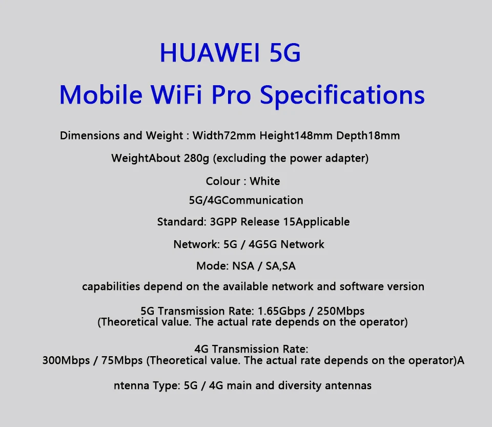 Huawei E6878-370 5G Pro LTE Portable WIFI - 300mbps Speed