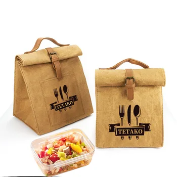 Custom Print Leakproof Waterproof Soft Washable Kraft Paper Thermo Bags ...