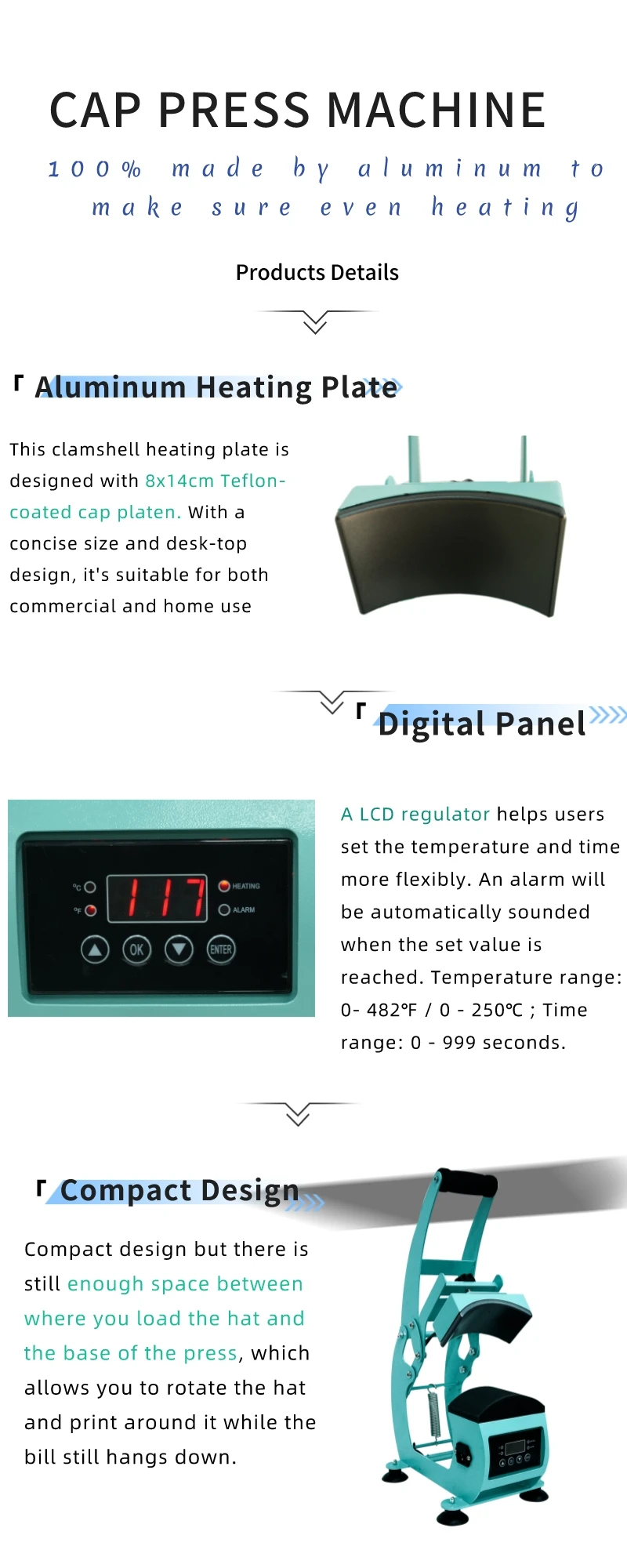 Colorking Heat Press Machine For Hat Heat Press Stuctured Hats And Htv ...
