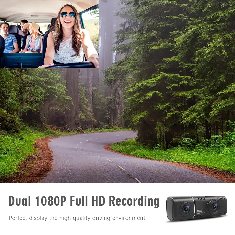 3 Channel Dash Cam For Cars Camera Hd 1080p 3-lens Vehicle Video ...