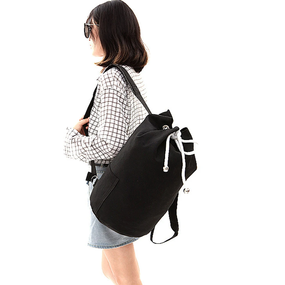 Custom Logo Design Outdoor Men Gym Backpacks Canvas String Rope Sport ...