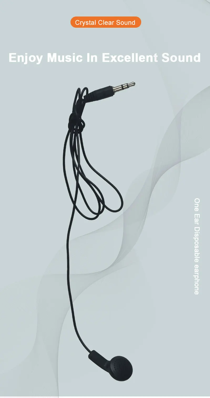 Mono Earphone Wired Earbuds Disposable Earbud Single Side Earphone One ...