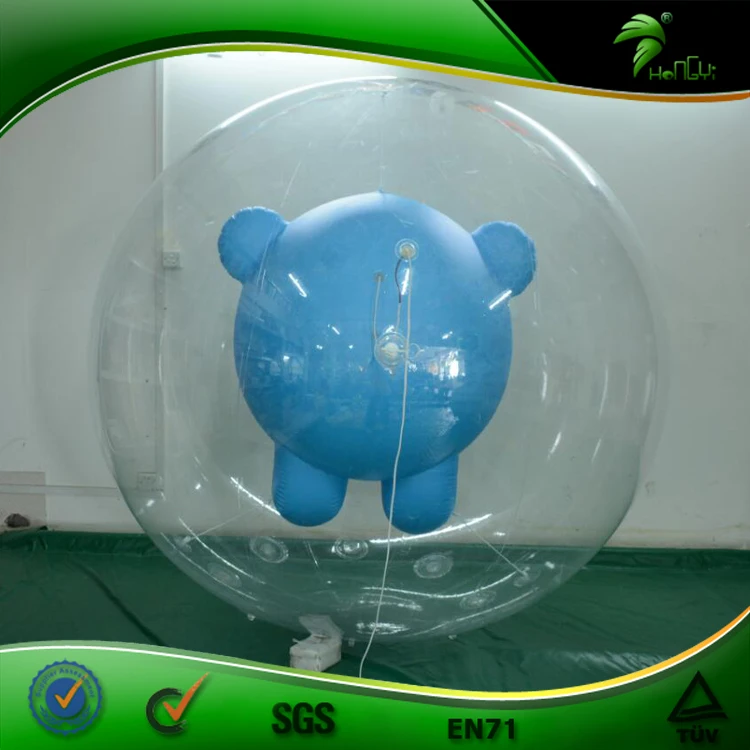 Inflatable Custom Transparent Ball In Blue Teddy Bear Ball In Ball For ...