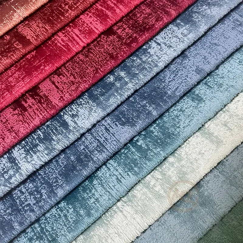 Sofa Upholstery Fabric Luxury European Elegant Crushed Velvet 100% ...