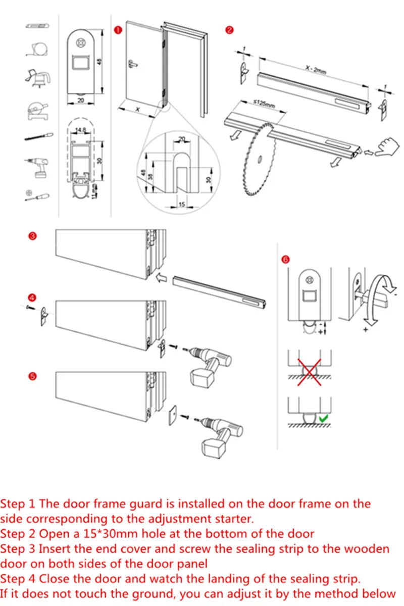 Easy-installed Automatic Drop Aluminium Door Bottom Sealing