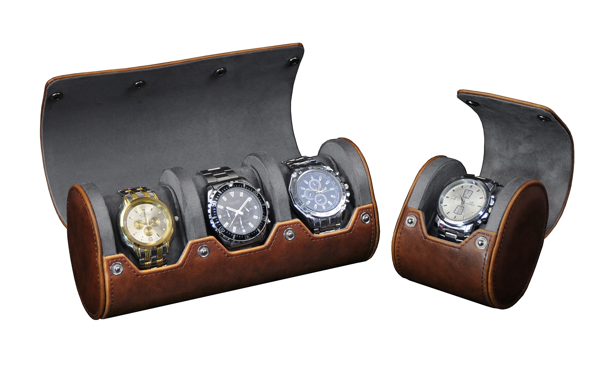 Custom Logo Luxury Antique Vegan Leather Watch Travel Case Pouch Single ...