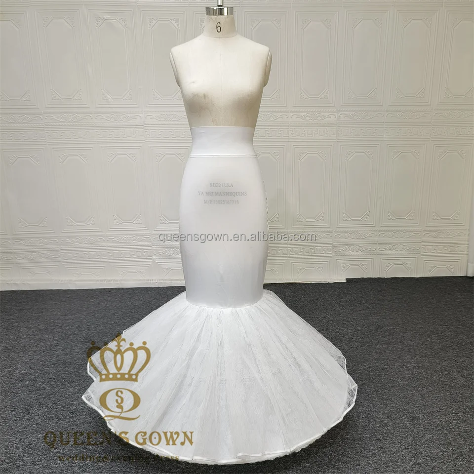 QUEENSGOWN Mermaid Petticoat for Wedding Dress Fluffy 2Hoops 2 Layers ...