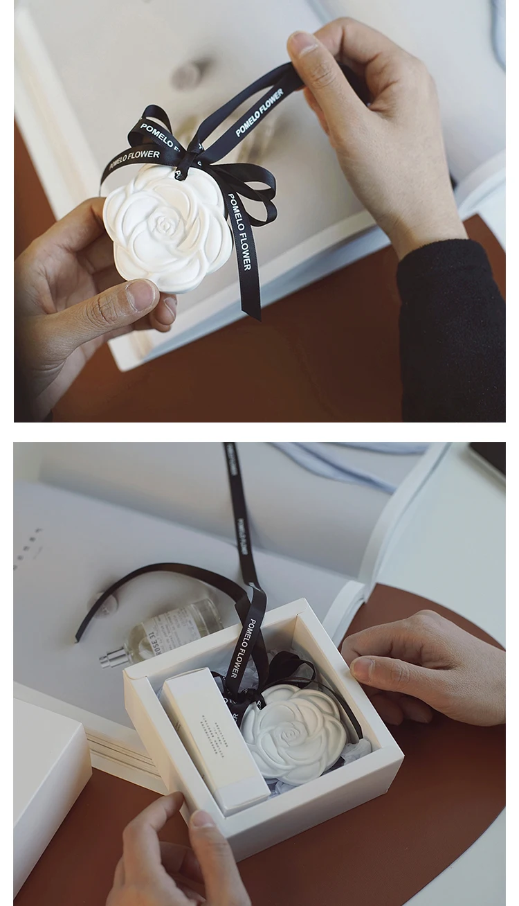 Car Aromatherapy Plaster Piece Camellia Diffuser Stone Shoe Cabinet ...