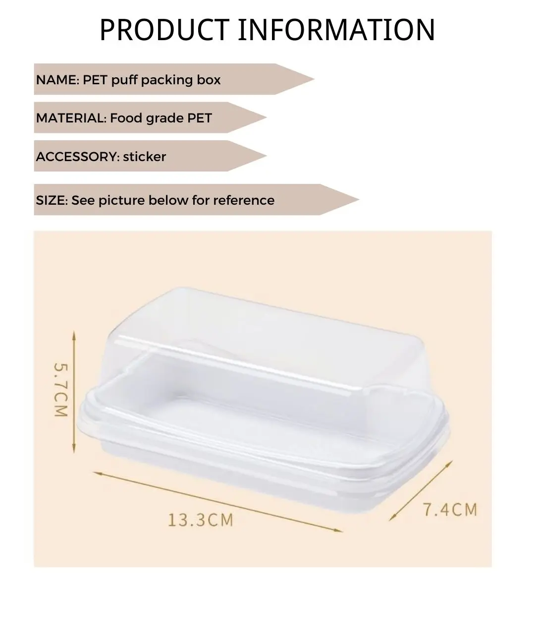 Transparent Plastic Puff Packing Box - Disposable & Durable