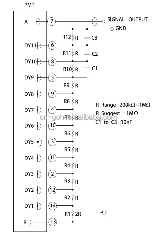 N2013 - 29mm (1 1/8") Dynode Photomultiplier Tube/PMT Head-on Type/11 ...