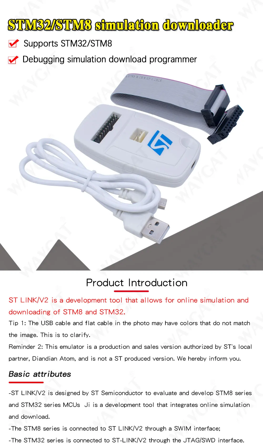 St-link/v2 Programmer For Stm8 & Stm32 - Ic Integrated Circuit Oem