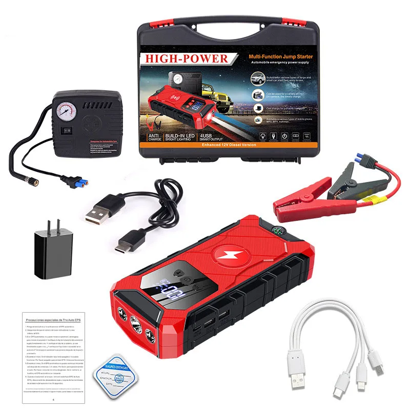 Outdoor Suv Jeep Emergency Power Supply 1200a Portable Jumper Starter ...