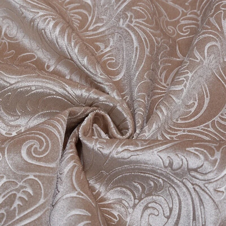 New Design 100% Polyester Printing Golden Embossing Velvet Fabric ...