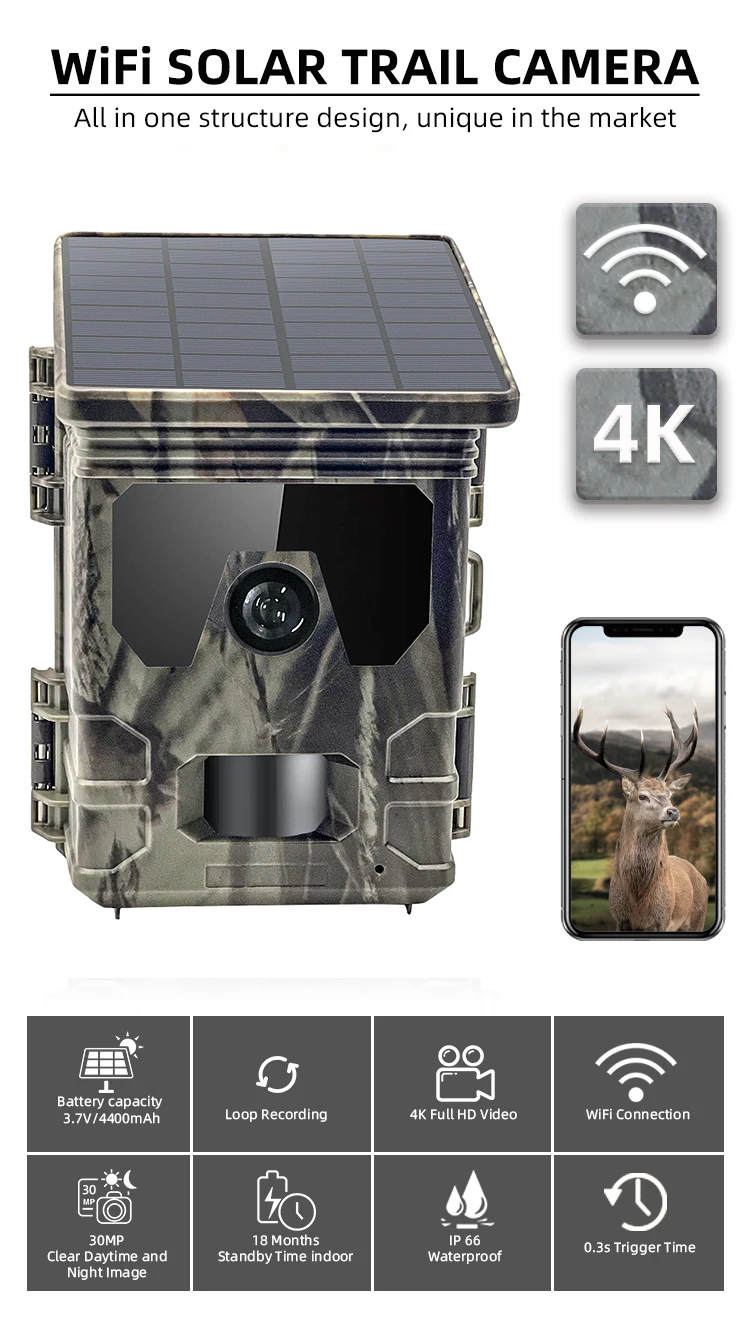 Suntekcam HC-600W - 30MP Wildlife Trail Camera with Solar