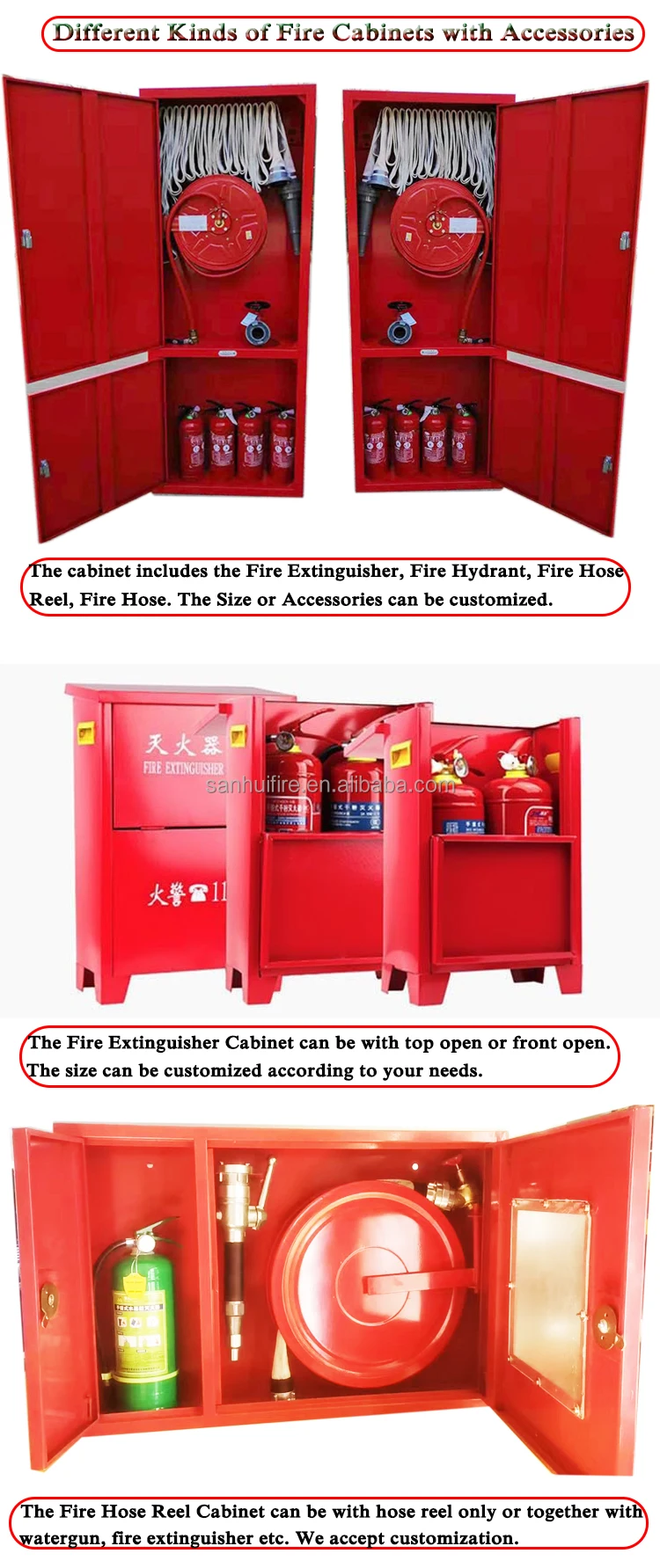 Fire Hose Reel with Valve Nozzle Fire Cabinet - Secure & Accessible Storage