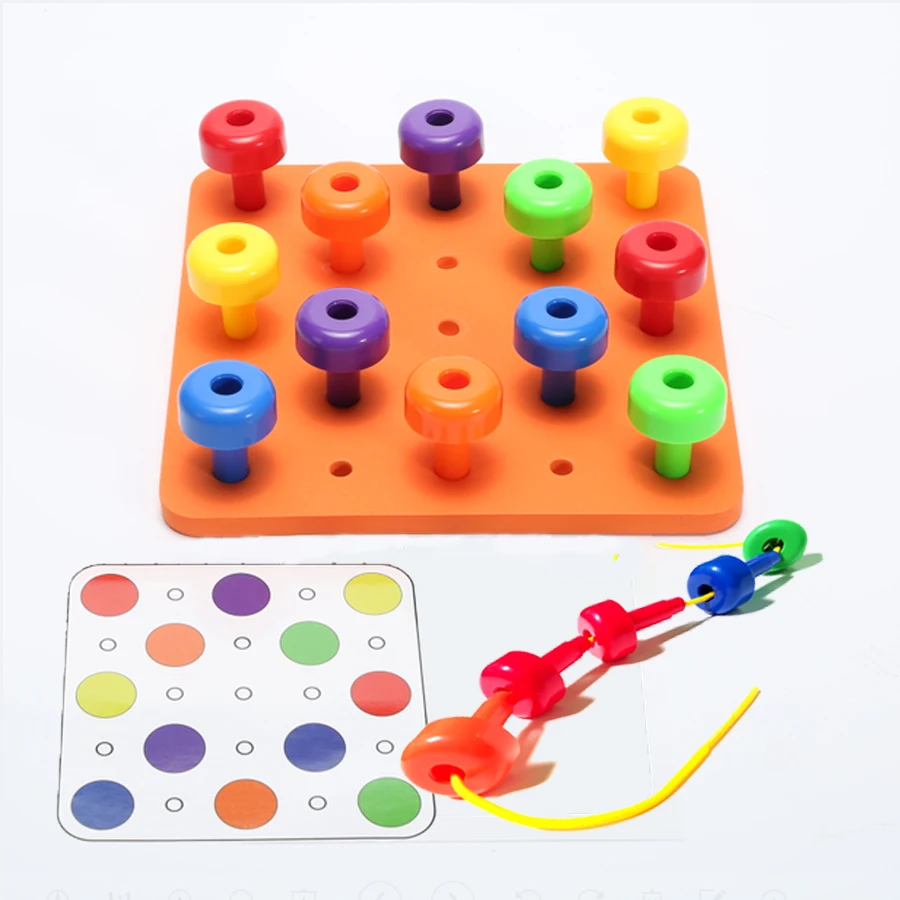 Montessori Toy Kids Educational Peg Board Set Wood Puzzle for Eyes and ...