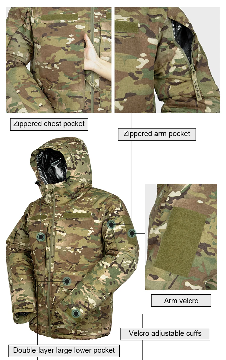 Fronter Camouflage Windbreaker Bubble Multicam Jacket For Men ...