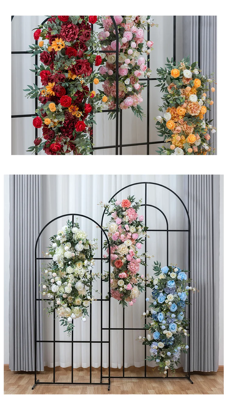 H-120 Rose Wedding Backdrop Arch Frame Decoration Hang Floral Row ...