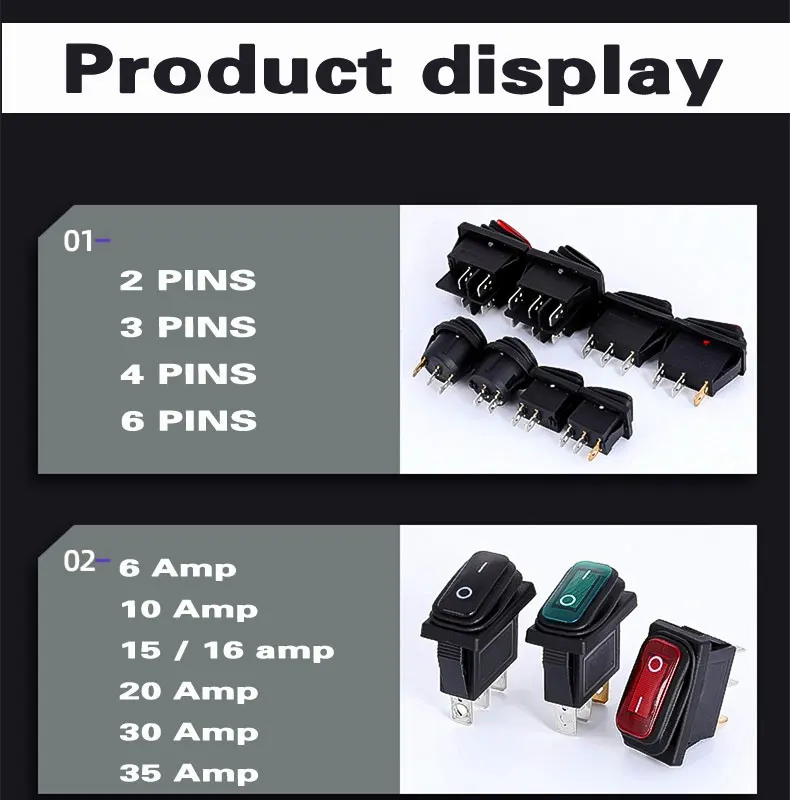 Kcd1-104 Waterproof Led Switch (Kcd1-101 Rocker Switch(Kcd1 Push Button ...