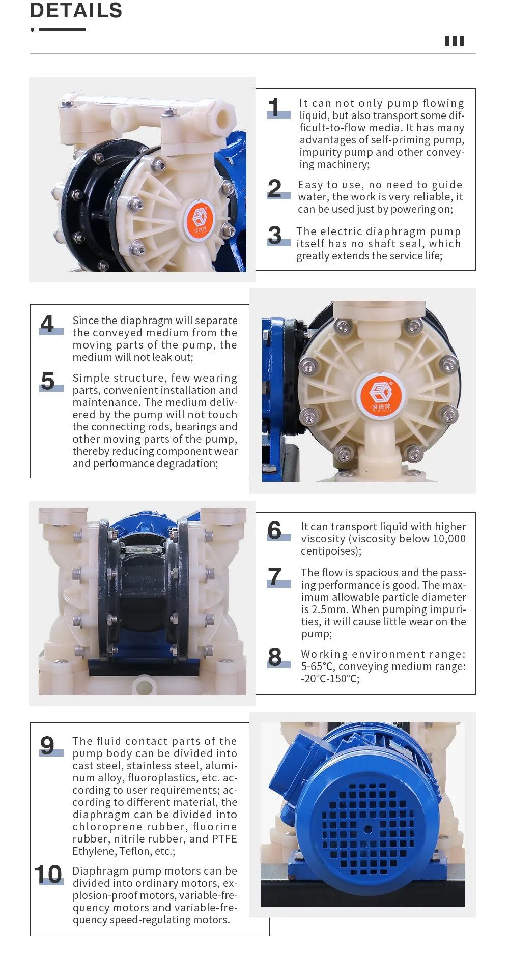 Godo Dby3s-10f Pvdf Electric Diaphragm Pump 3/8 Inches Chemical-grade Eodd Pump For Chemicals ...