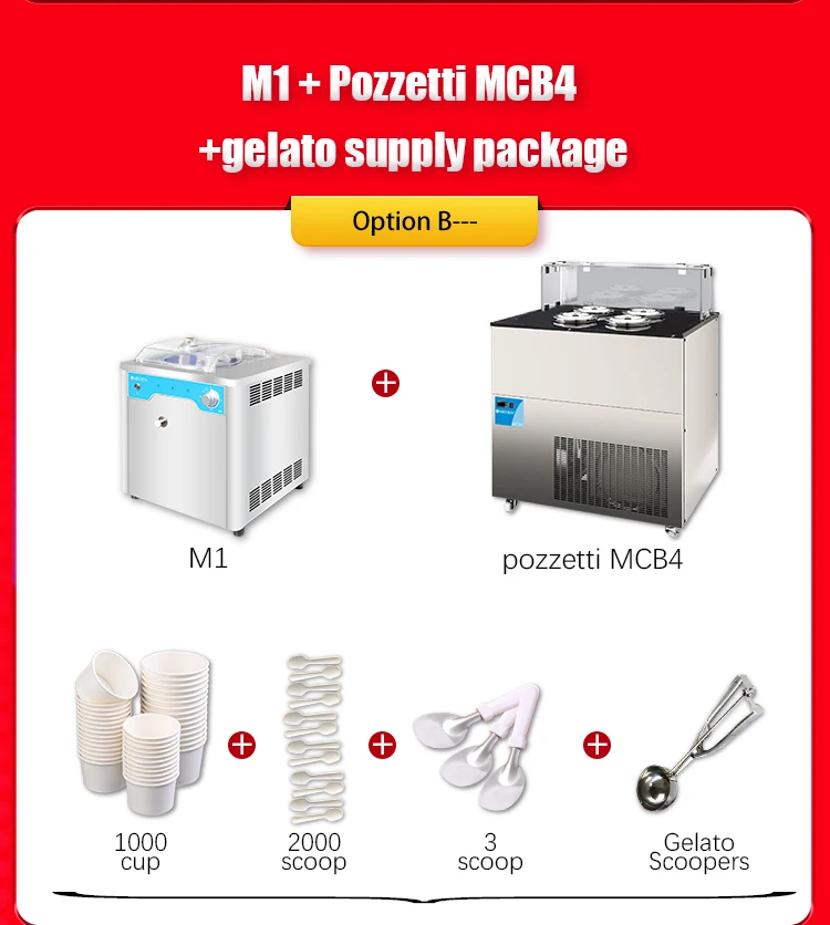 MEHEN M10E Commercial Ice Corn Machine - Gelato Roll Blatch Freezer