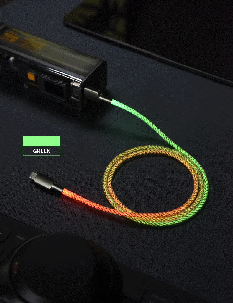 Hot Sales Rgb 66w 100w Fast Charge Cable Led Iridescence Flowing Usb ...