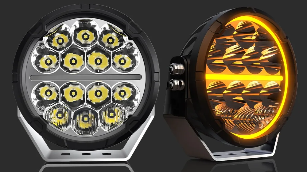 White Amber Drl Super Bright Combo Beam 1500m Spotlight Off Road Truck ...