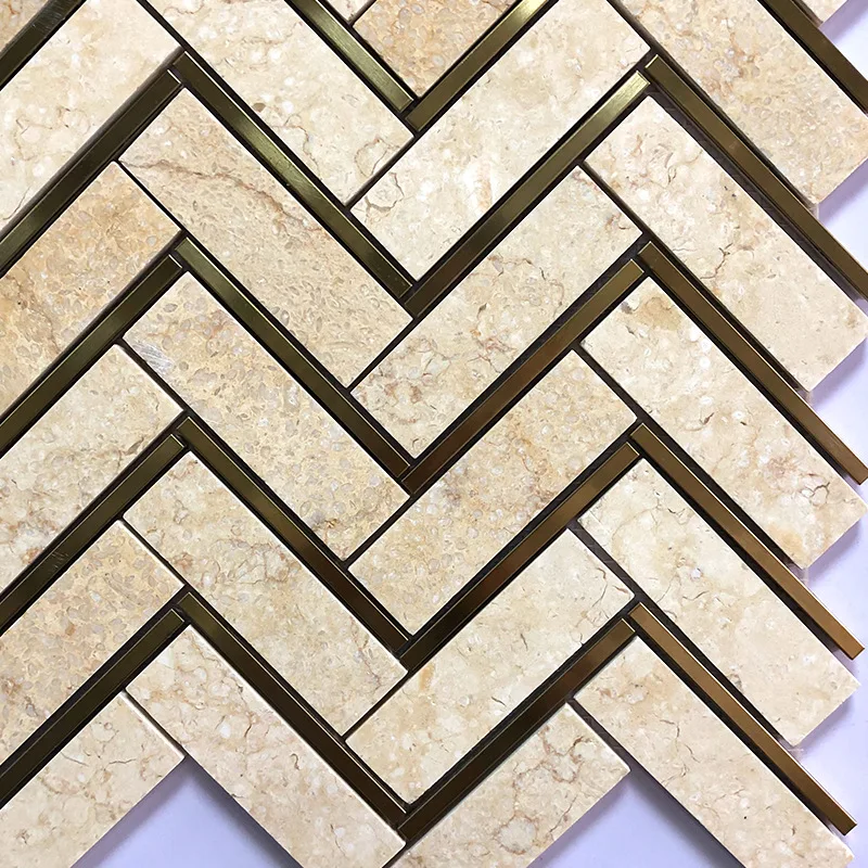 Wholesale Fish Bone Marble Mosaic Tile For Toilet Wall Brick Coffee Bar ...