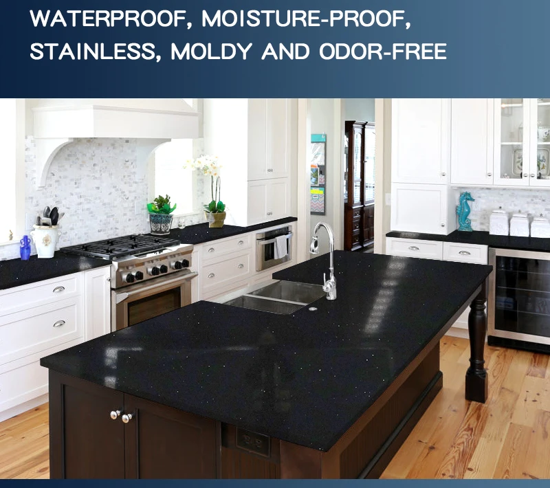 Horizon Quartz Countertop Quartz Engineered Stone Countertop Black ...