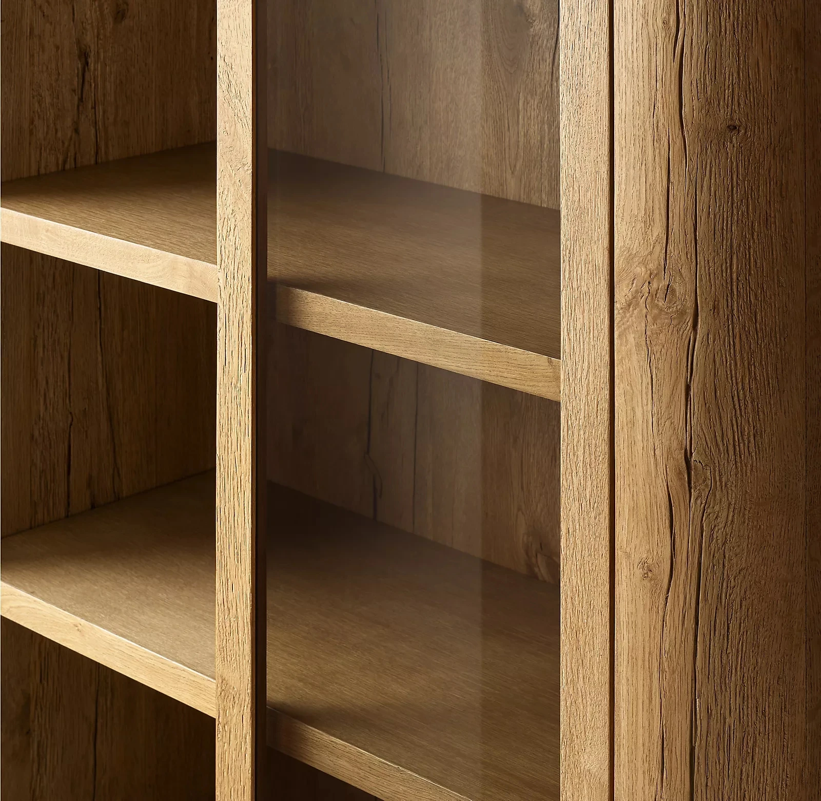 Modern Shelf Wooden Cabinet Bookcase With See-through Glass For ...