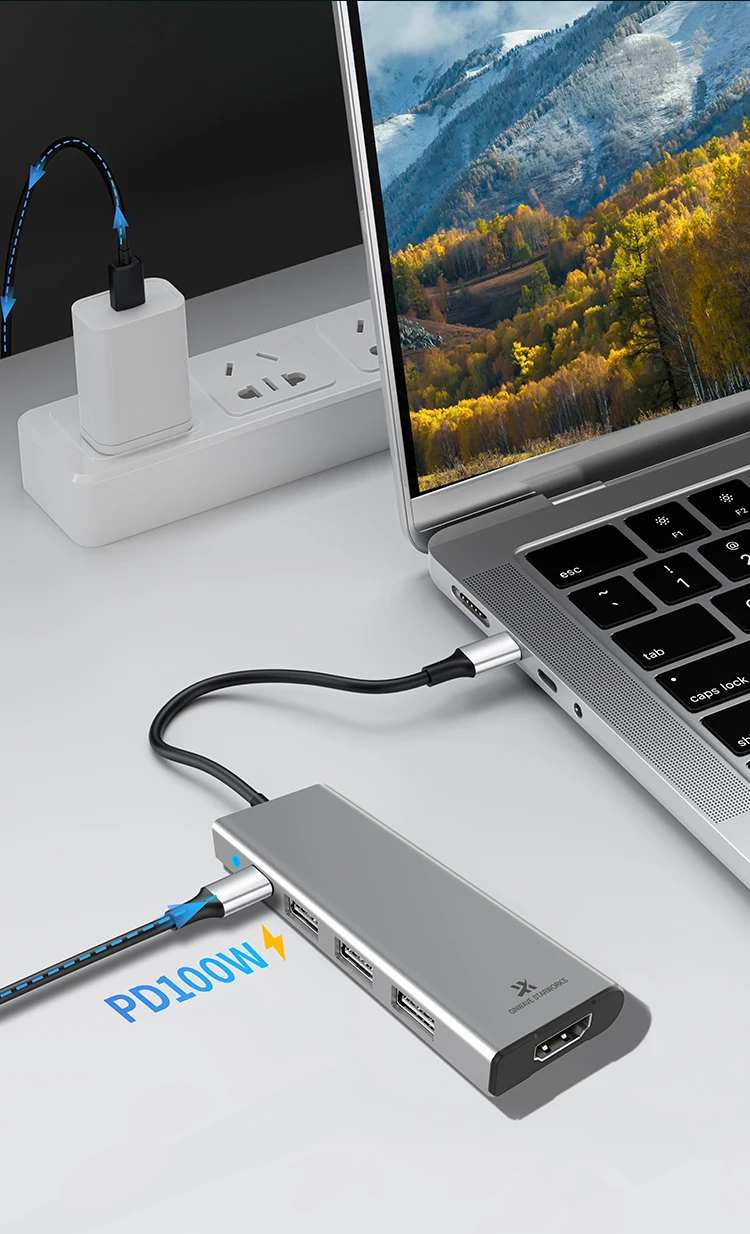 New Series Oem Logo 5 In 1 Support 4k30hz Displaylink Type-c Usb3.0 ...