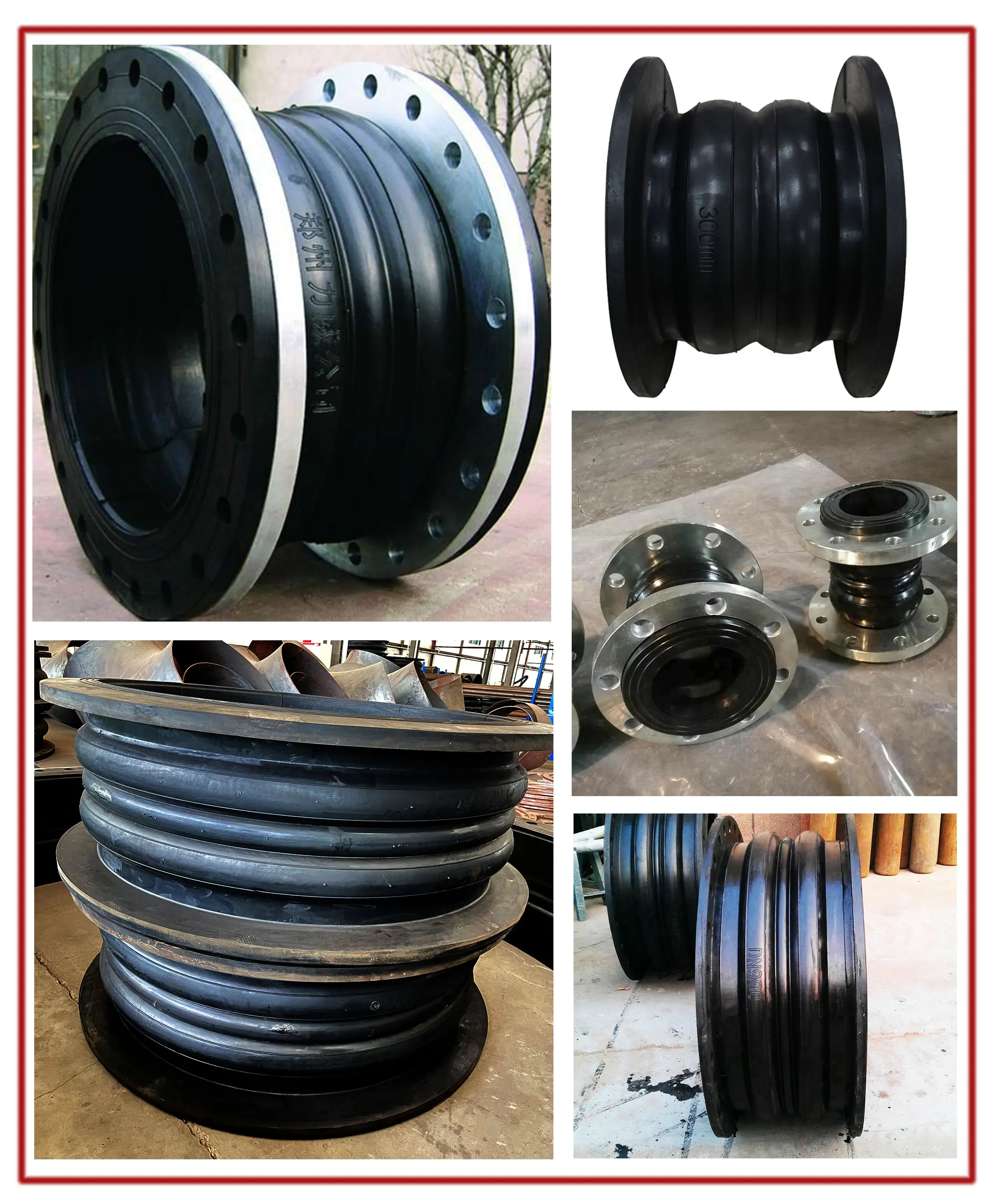 DN350(14 Inch) PN16 Twin Sphere Neoprene Rubber Expansion Joint Bellow by LIWEI
