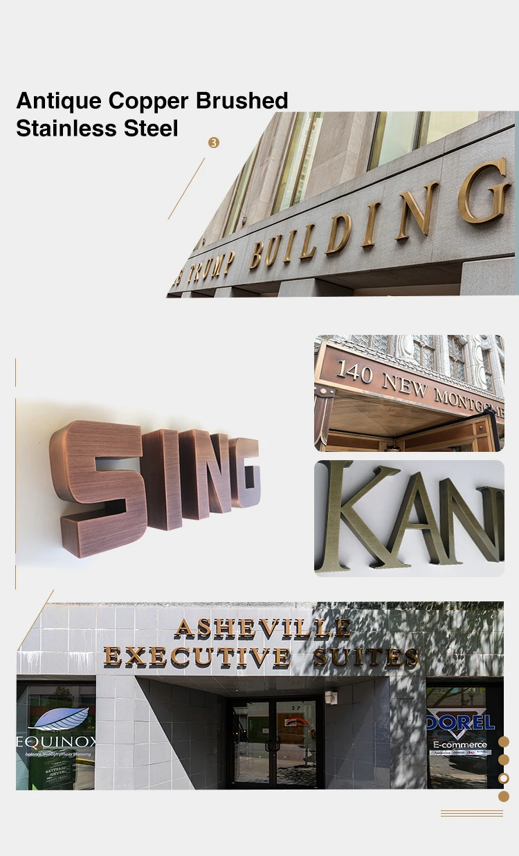 Custom Laser Cut Stainless Steel Wall Mount Signage