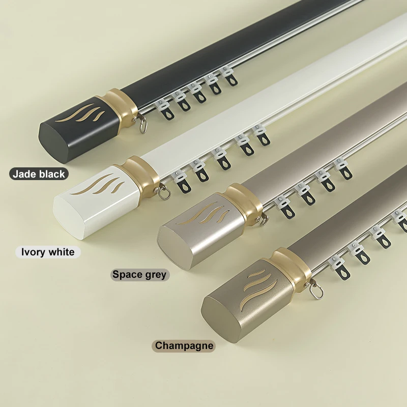 Full Set Of Roman Curtain Aluminium Rods Sealing End Cap Round Poles ...