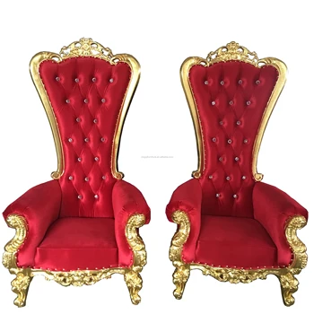 Red Velvet High Back King Throne Chairs - Buy Red King Throne Chairs ...