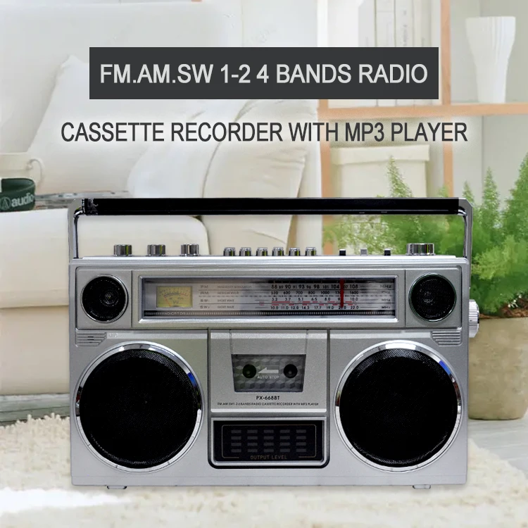 Retro Big Large Boombox AM/FM/SW Radio Tape Recorder & Cassette Player ...