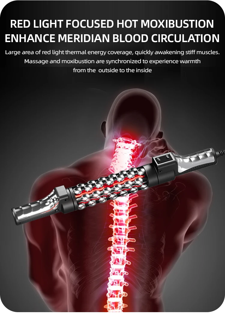 Red Light Heated Massage Device 360 Rotating Inner Ball Roller For ...