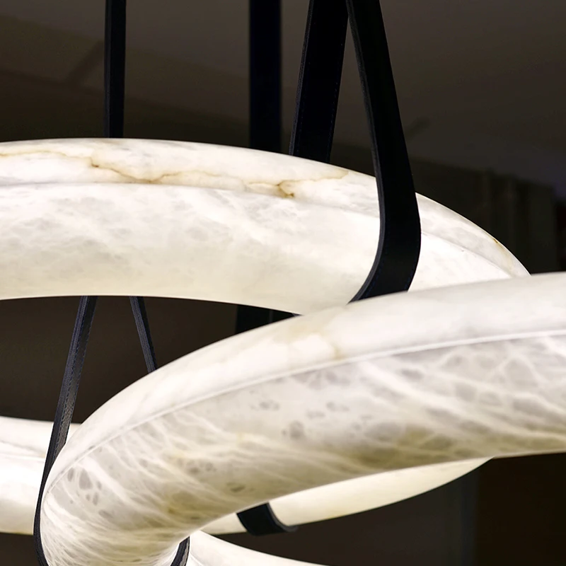 Alabaster Ring Chandelier Pendant Light LED Light Source Luxury for ...