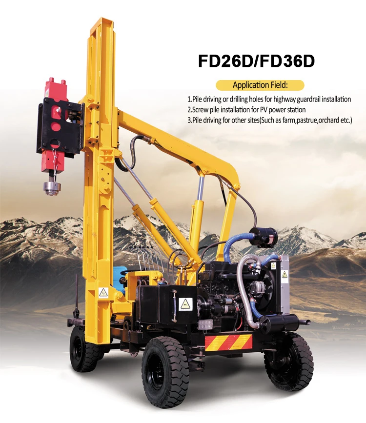 Highway Guardrail Pile Drivers Helical Pile Driver Hydraulic Static ...