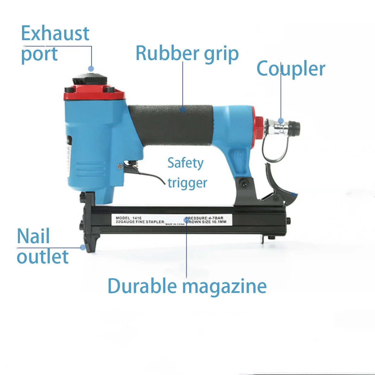 22 Gauge Shooting Steel Crown Construction Air-powered Compressed Air ...